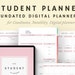 Undated Pink Student Digital Planner 149 pages Sunday Strat, Monday ...