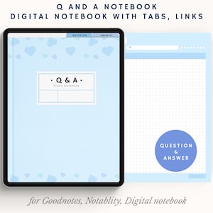Q and A Digital Notebook, Goodnotes Template, Goodnotes Notebook ...