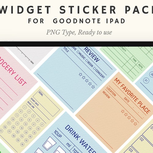 Digital Widget Sticker Pack for Goodnotes for Ipad Instant - Etsy