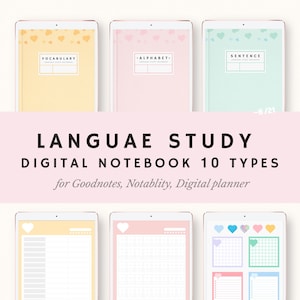 Languae Study Digital Notebook for iPad Goodnote - Etsy
