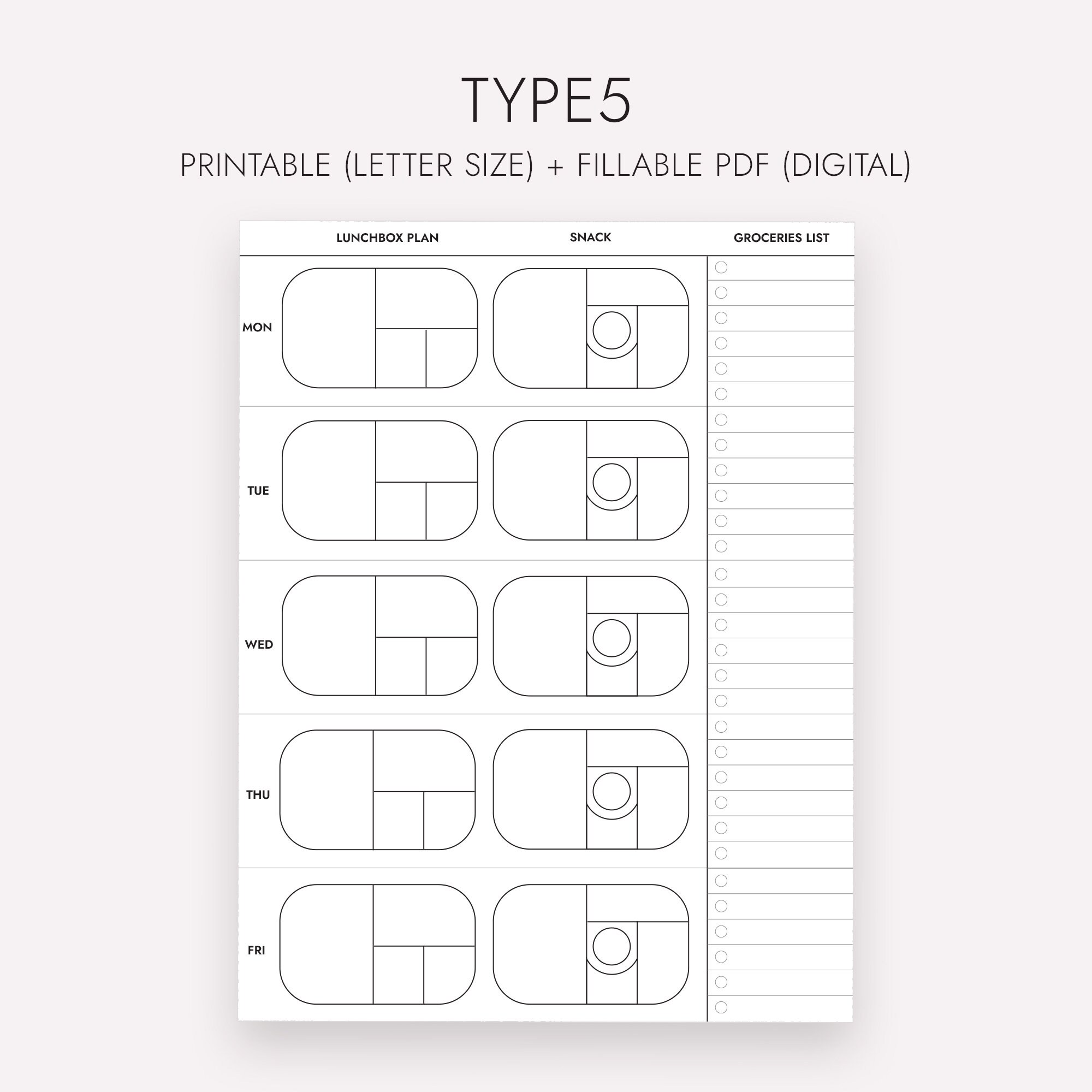 Bento Box Lunch Templates - 5 Layouts Included! - Bentgo for Kids, - Etsy
