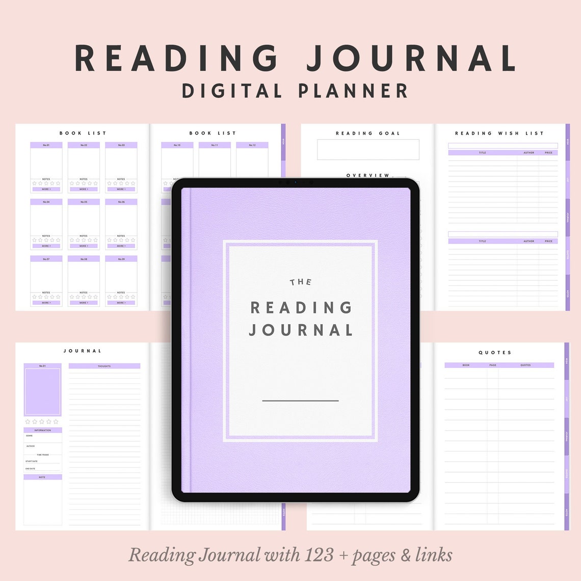 Digital Reading Log to Read Tracker Book Journal Review - Etsy