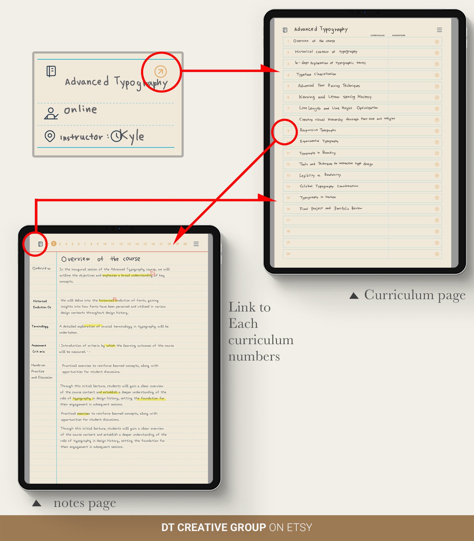 Digital Notebook for Students - Academic, Undated Weekly Planner ...
