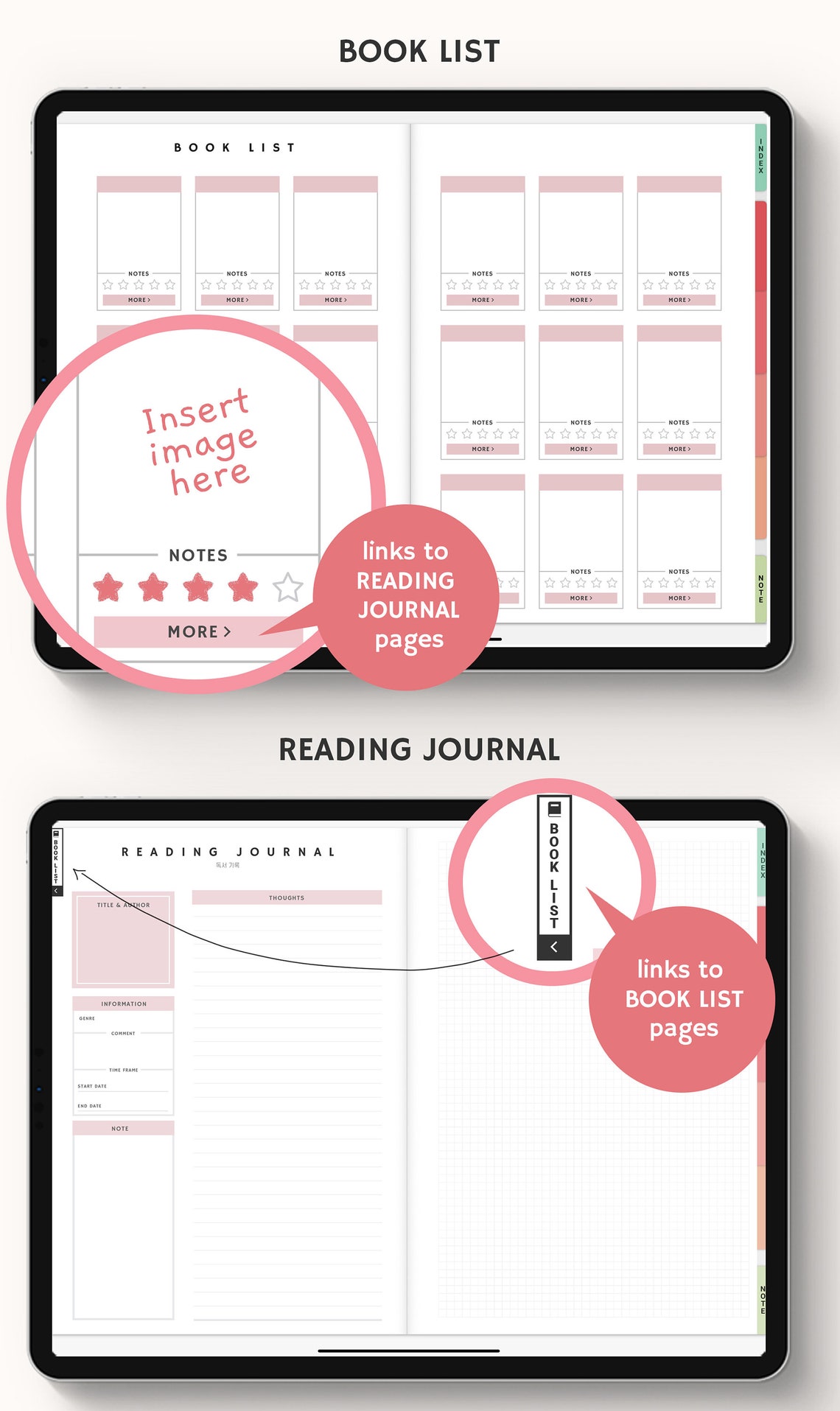 Undated Pink Student Digital Planner 149 pages Sunday Strat - Etsy