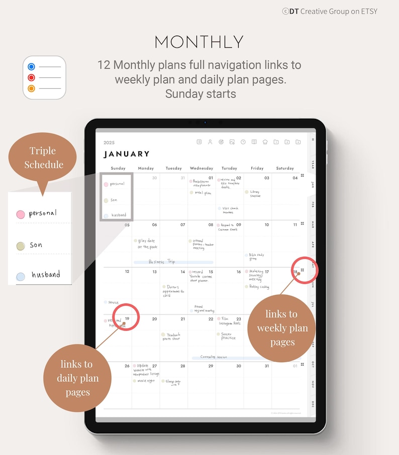2025 2026 Triple Digital Planner, Dated Planner, 2025 Year Journal ...