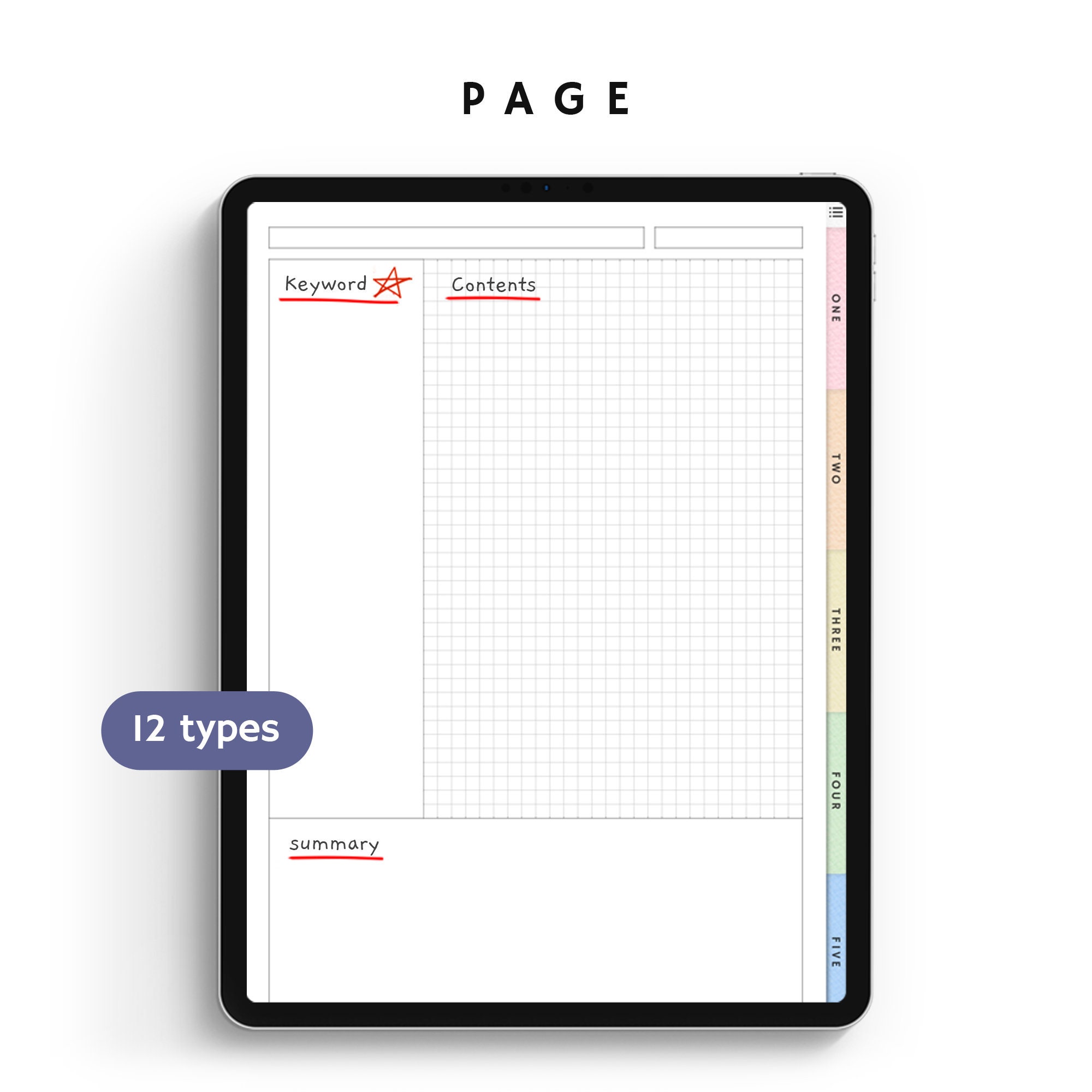 Digital 5 Subject Notebook 12 Types for Goodnotes for Ipad | Etsy