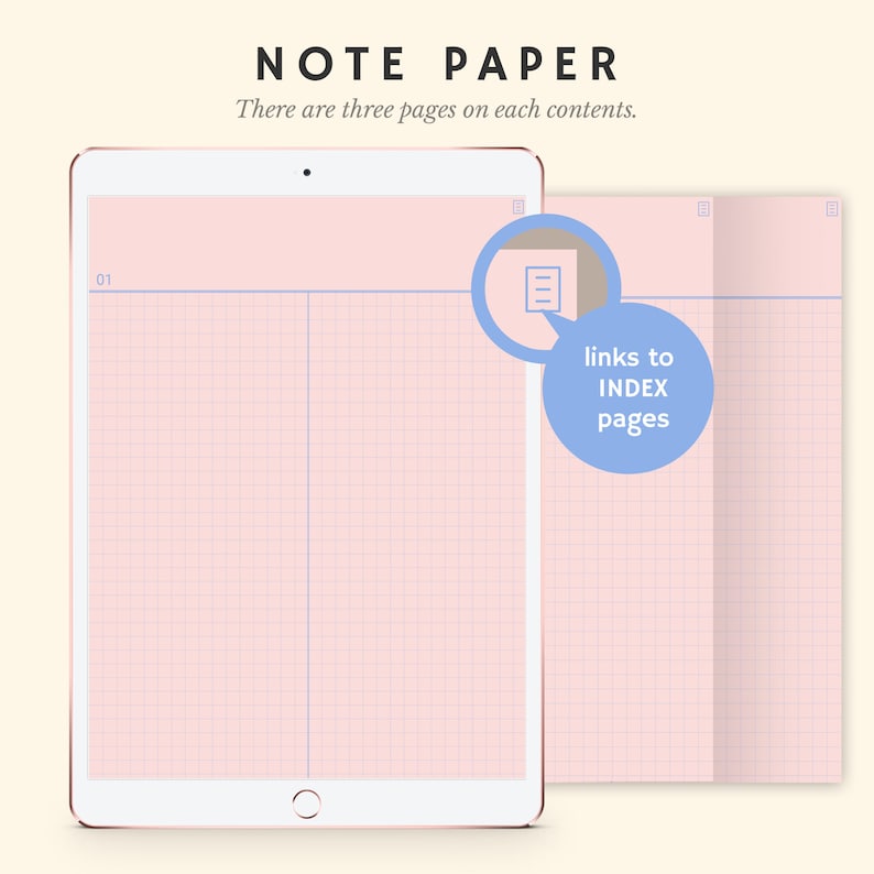 Pink Index Digital Notebook, Goodnotes Template, Goodnotes Notebook ...