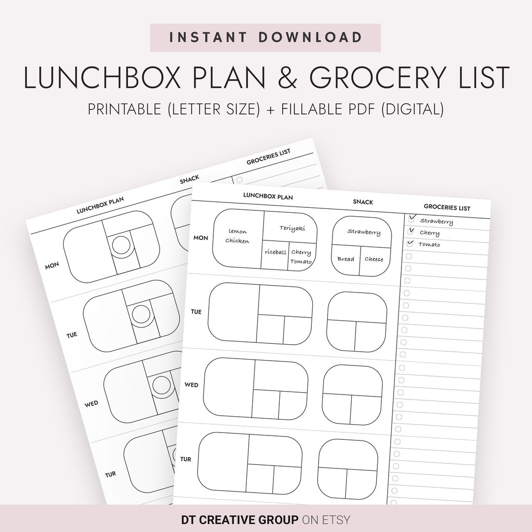 Bento Box Lunch Templates - 5 Layouts Included! - Bentgo for Kids, - Etsy