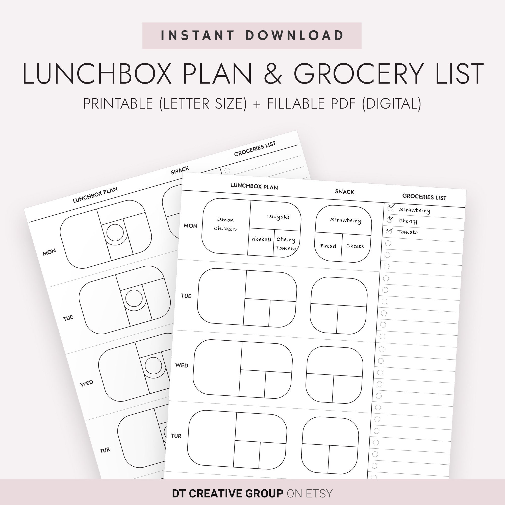 Bento Box Lunch Templates - 5 Layouts Included! - Bentgo for Kids, - Etsy
