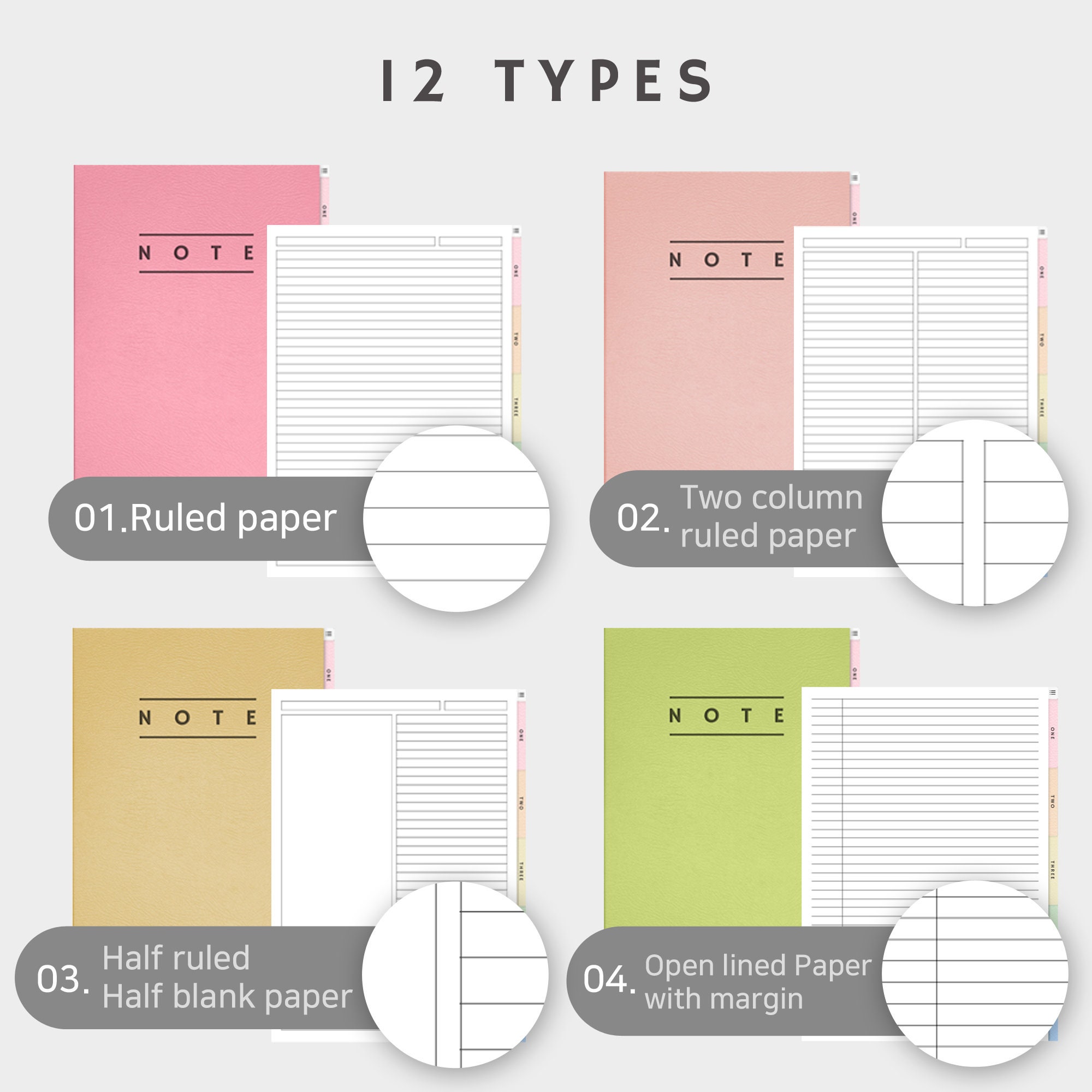 Digital 5 Subject Notebook - 12 Types for Goodnotes - for iPad Tablet ...