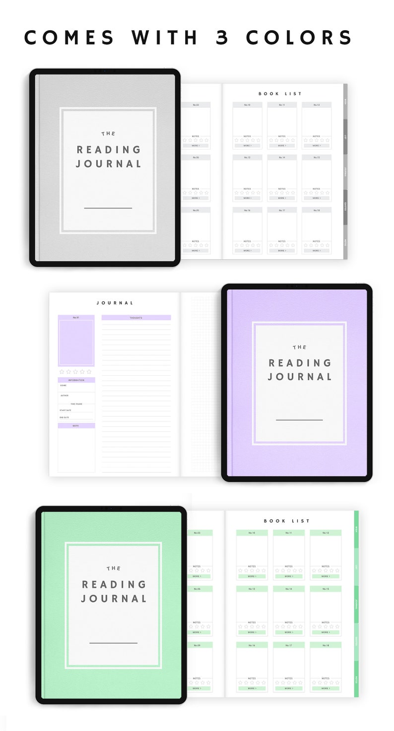 Digital Reading Log | to Read Tracker Book Journal Review Template ...