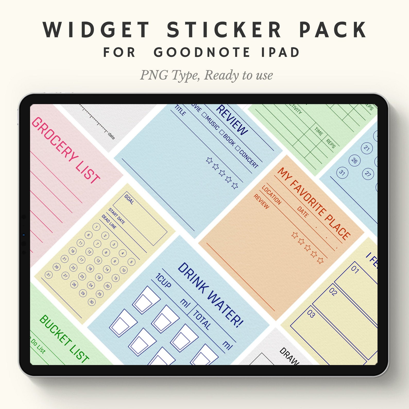 Digital Widget Sticker Pack for Goodnotes - for iPad - Instant Download ...