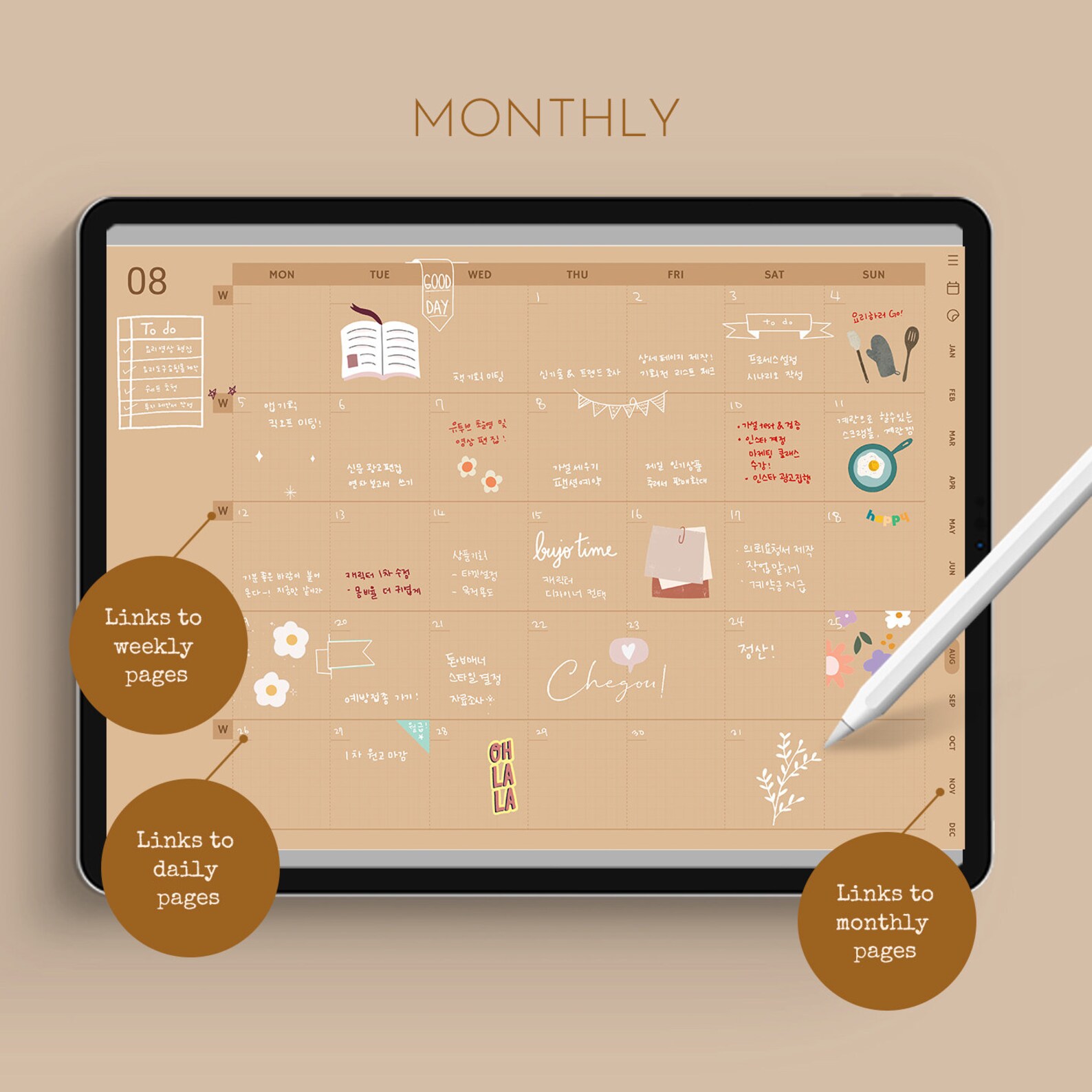 Undated Digital Planner 500+pages Include Sticker Monday Start ...