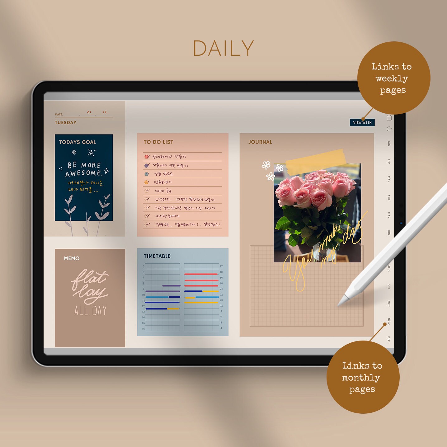 Undated Digital Planner 500pages Include Sticker Monday Start - Etsy