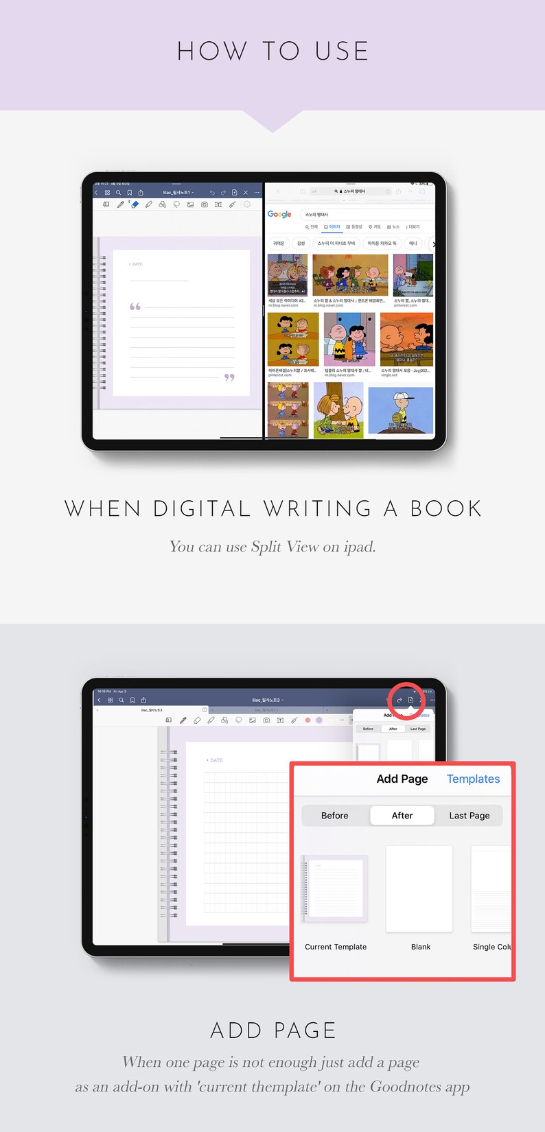 Digital Notebook for Digital Writing Template | Goodnotes Notability ...