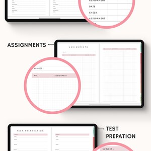 Undated Pink Student Digital Planner 149 pages Sunday Strat, Monday ...