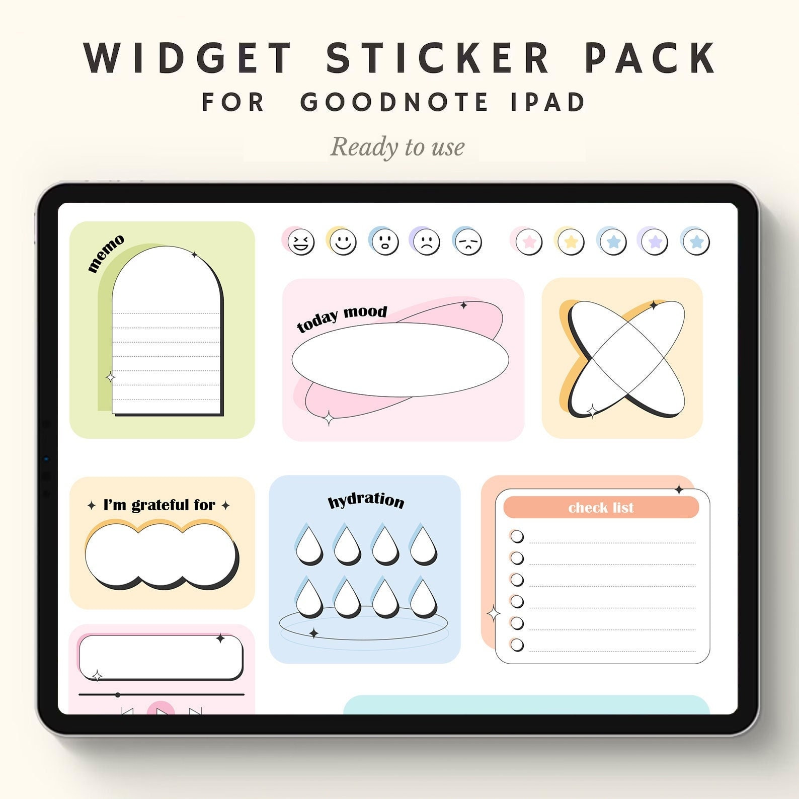 Digital Planner Widget Sticker Pack for Goodnotes for iPad - Etsy