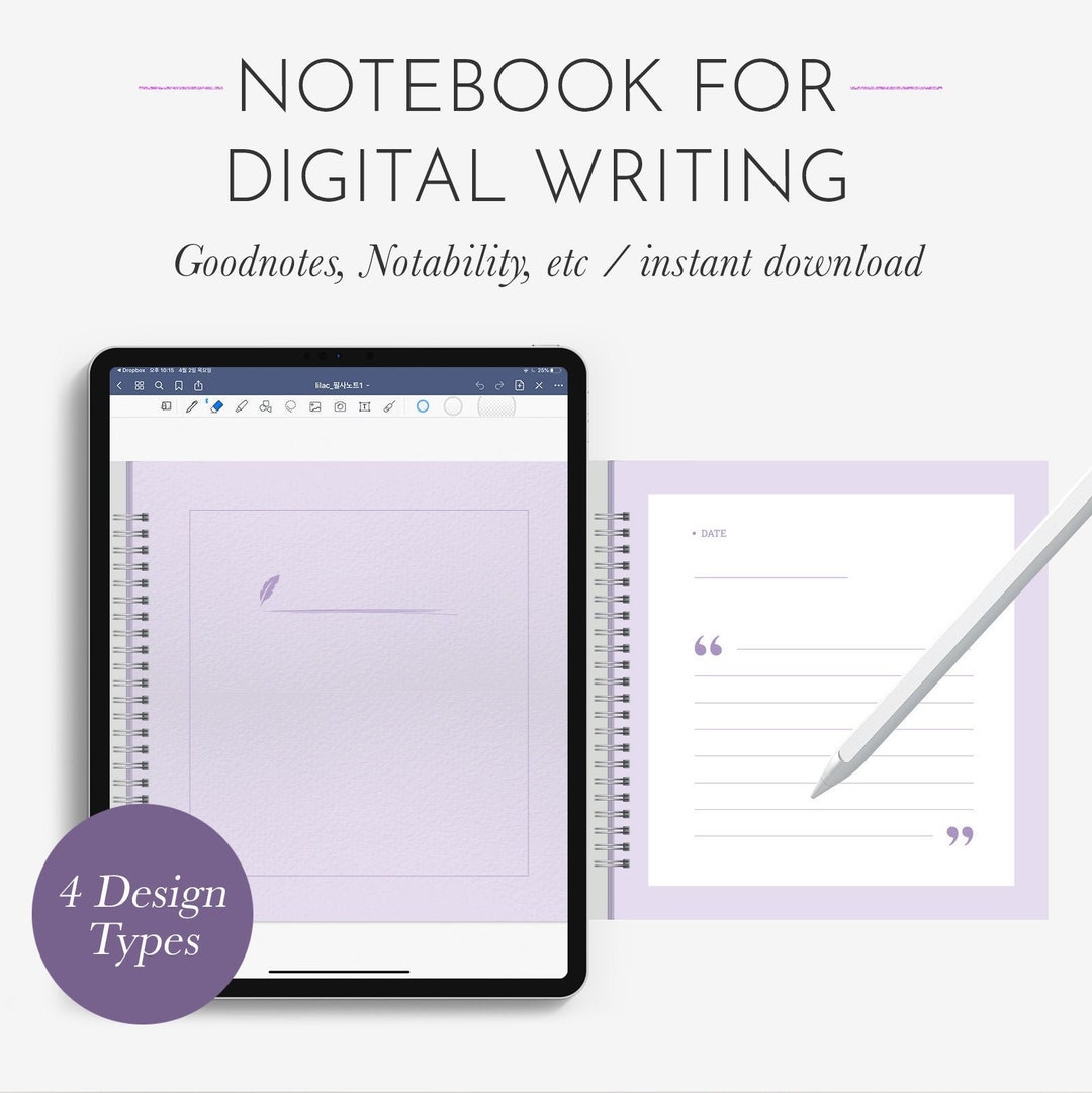 Digital Notebook for Digital Writing Template | Goodnotes Notability ...