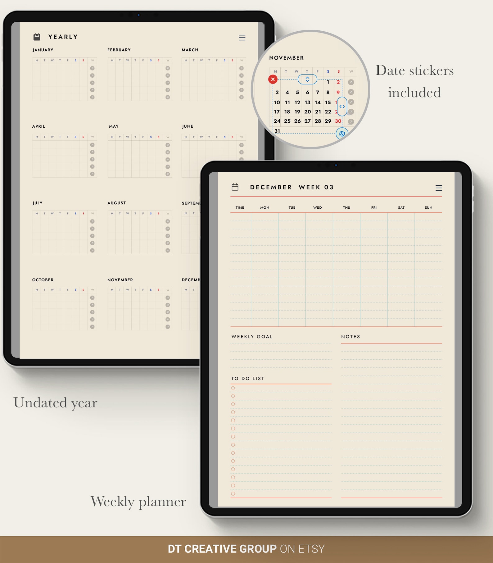 Digital Notebook for Students - Academic, Undated Weekly Planner ...