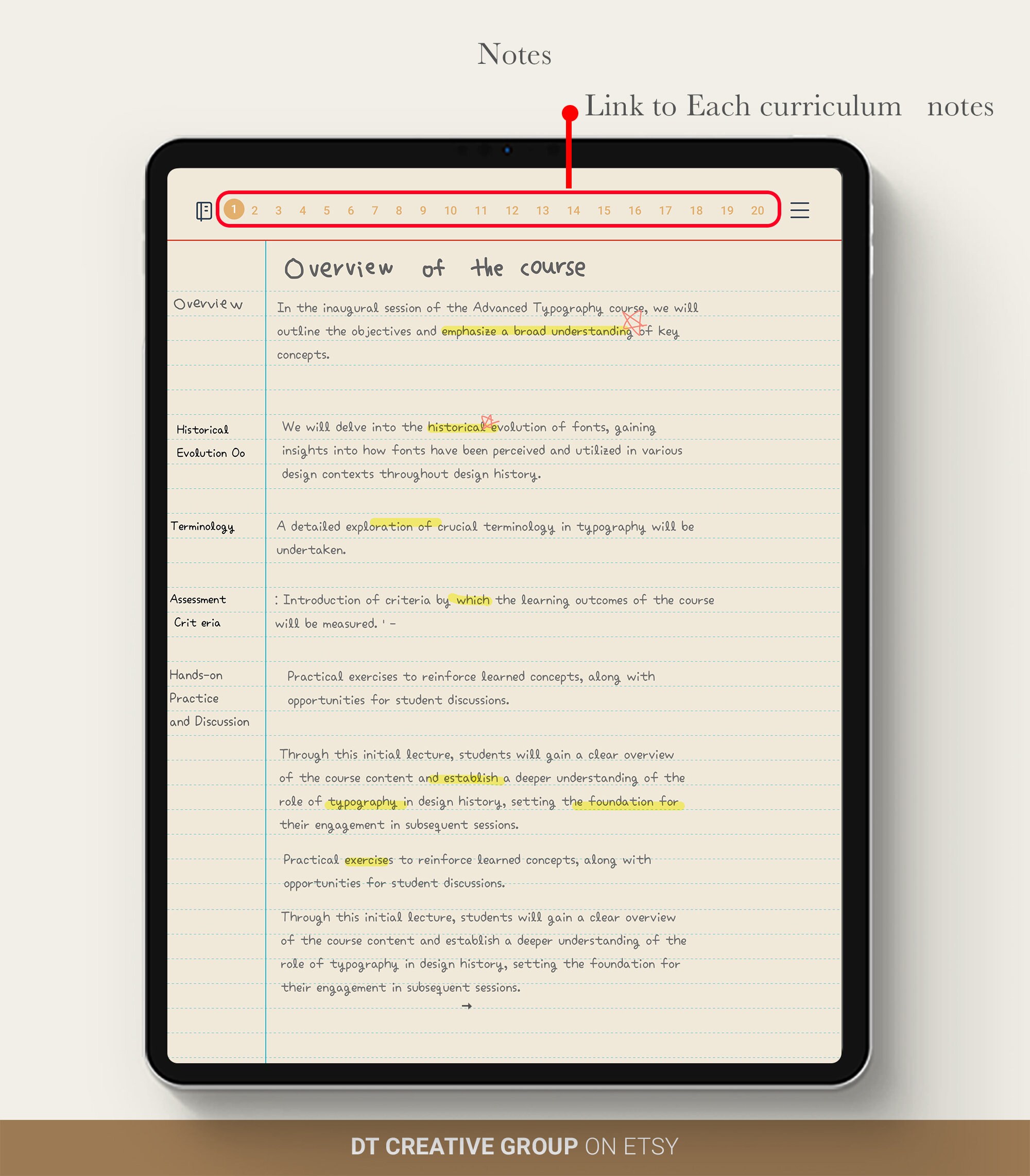 Digital Notebook for Students - Academic, Undated Weekly Planner ...
