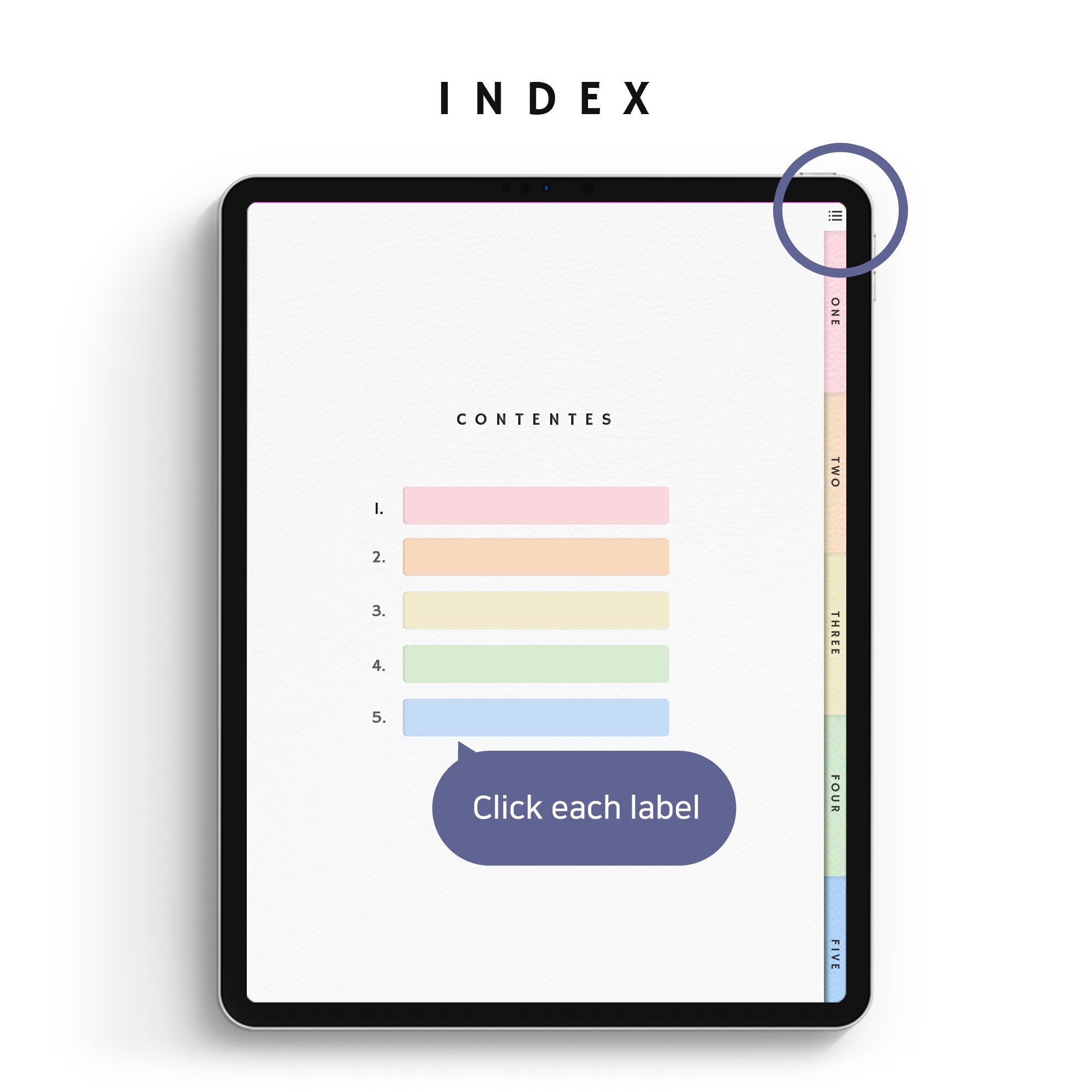 Digital 5 Subject Notebook - 12 Types for Goodnotes - for iPad Tablet ...