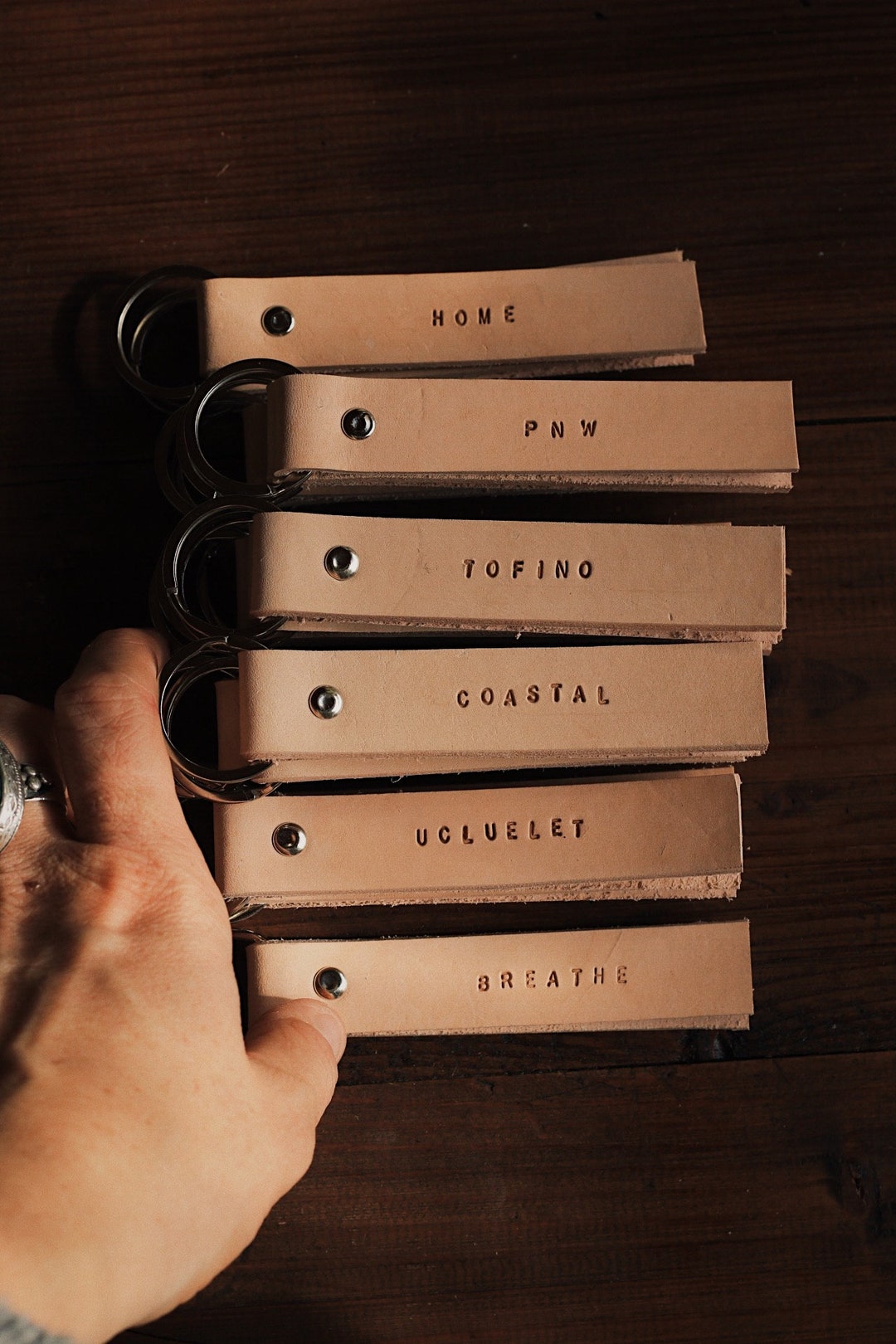 Handmade Genuine Leather Key Tag, Accessory - Etsy