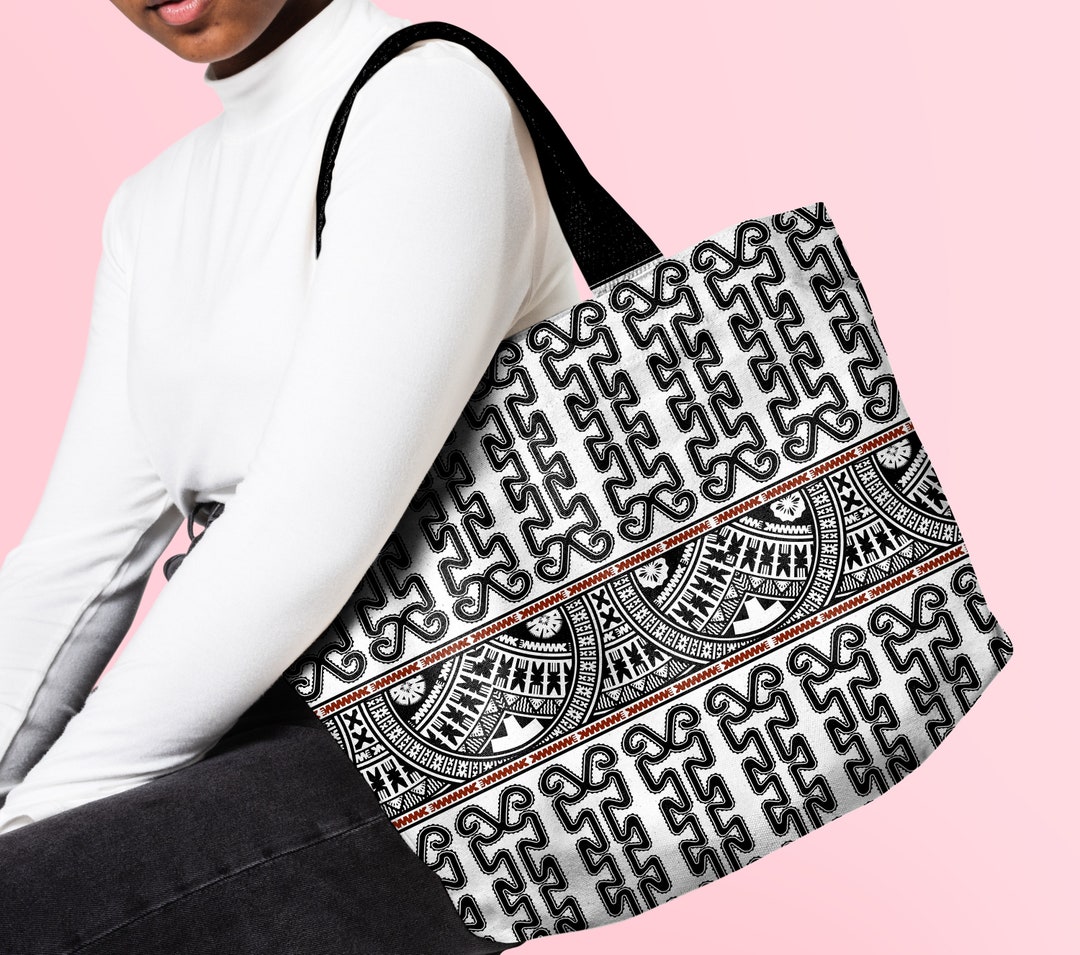 Large Canvas Tote Mixed Tapa Designs From Papua New Guinea & - Etsy
