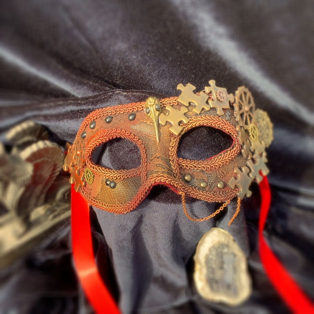 LADY OF PUZZLES Steampunk, Mask, Cosplay, Mask, Carnival, Masquerade ...