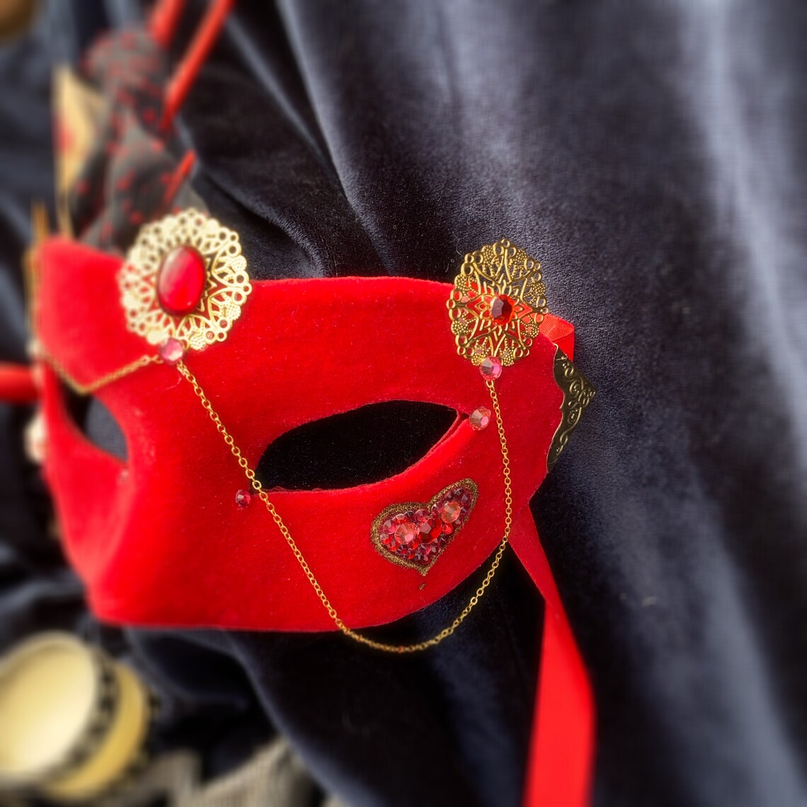 QUEEN OF HEARTS Steampunk, Mask, Gothic, Vampire, Halloween, Mask ...