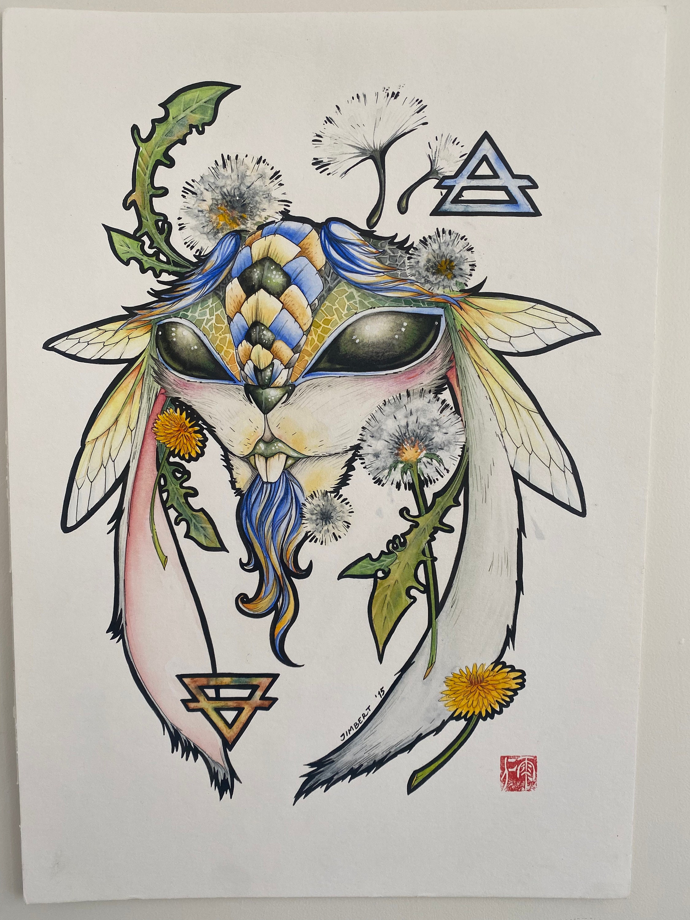 nature art illustration faerie spirit. original illustration watercolor ...