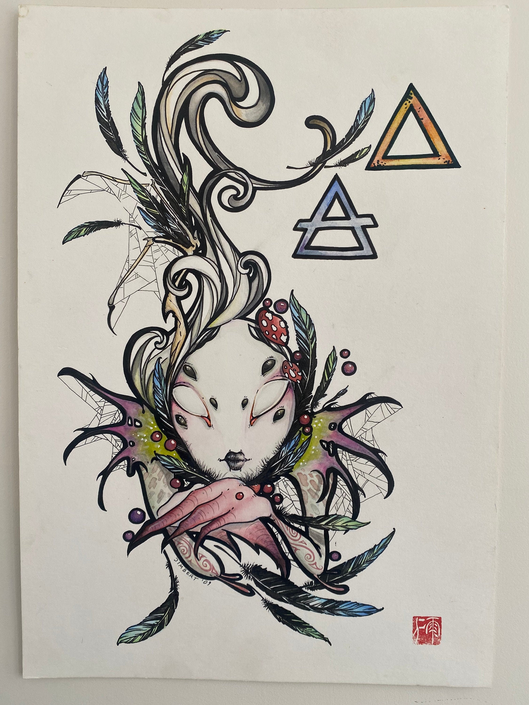 nature art illustration faerie spirit. original illustration watercolor ...