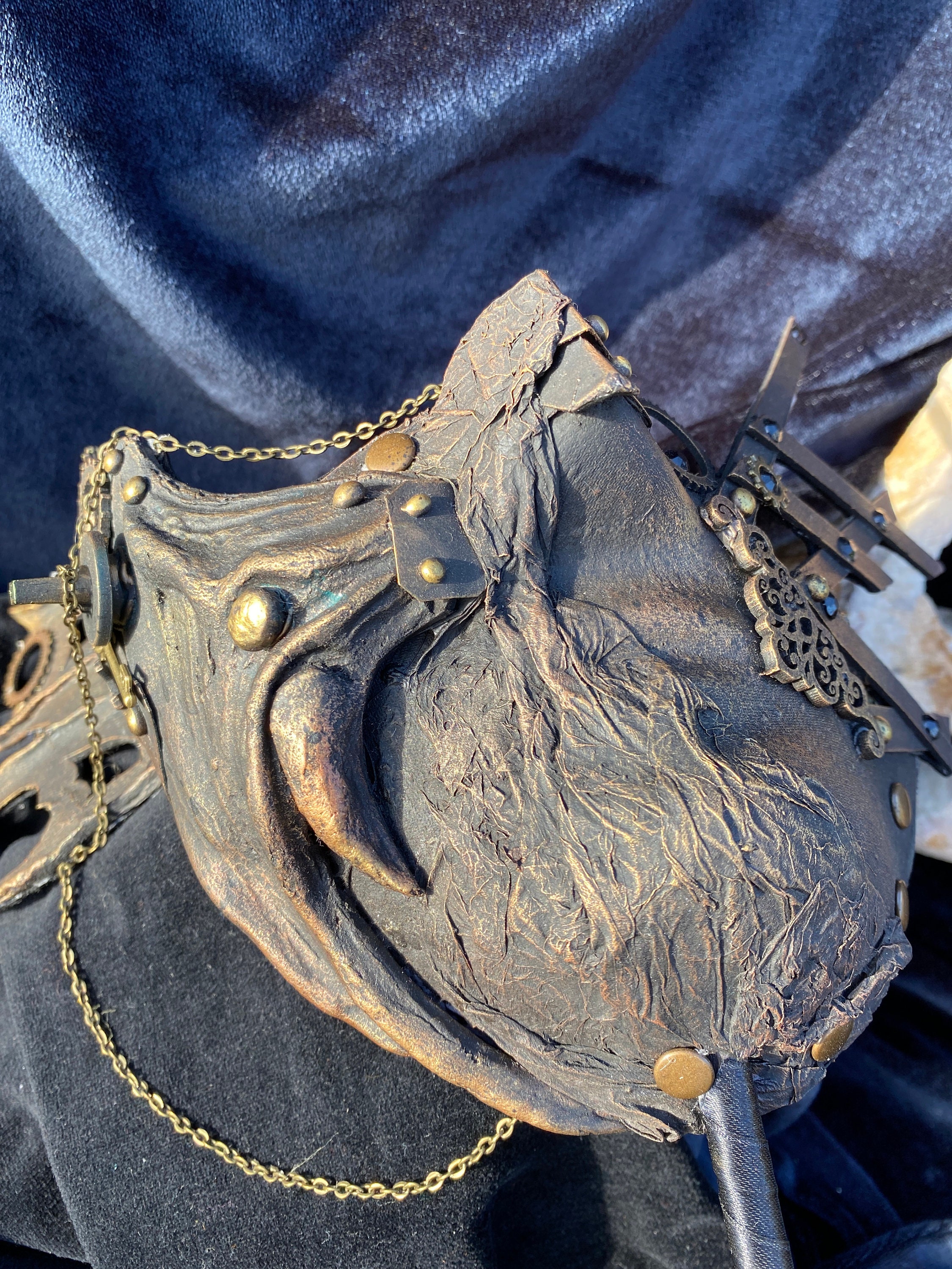 DEMON HALF FACE Steampunk, Mask, Cosplay, Halloween, Mask, Carnival ...