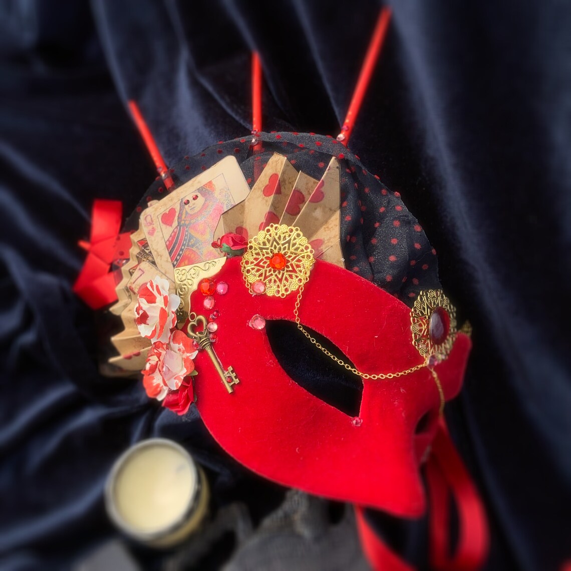 QUEEN OF HEARTS Steampunk, Mask, Gothic, Vampire, Halloween, Mask ...
