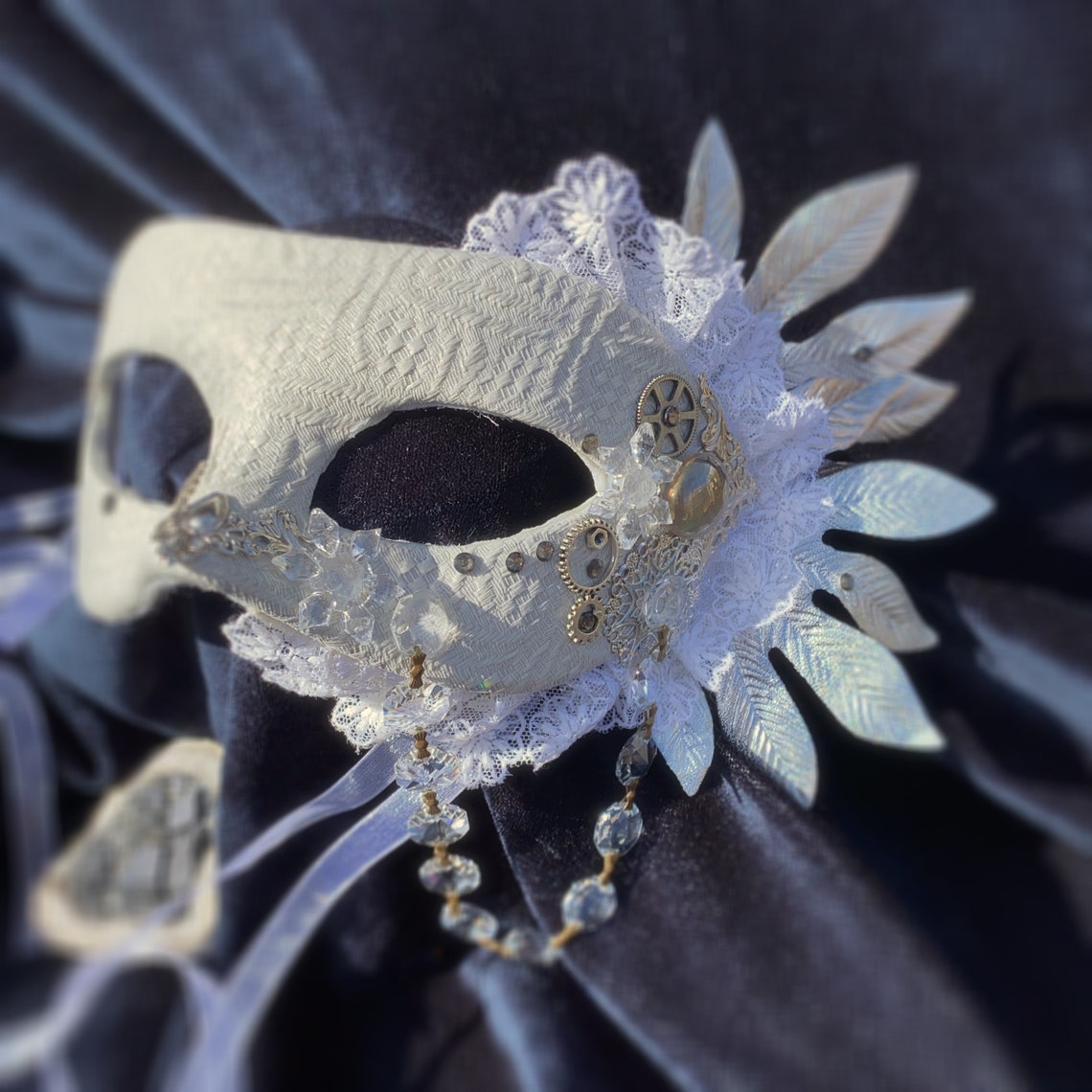 SNOW QUEEN Steampunk, Mask, Gothic, Faerie, Halloween, Mask, Carnival ...