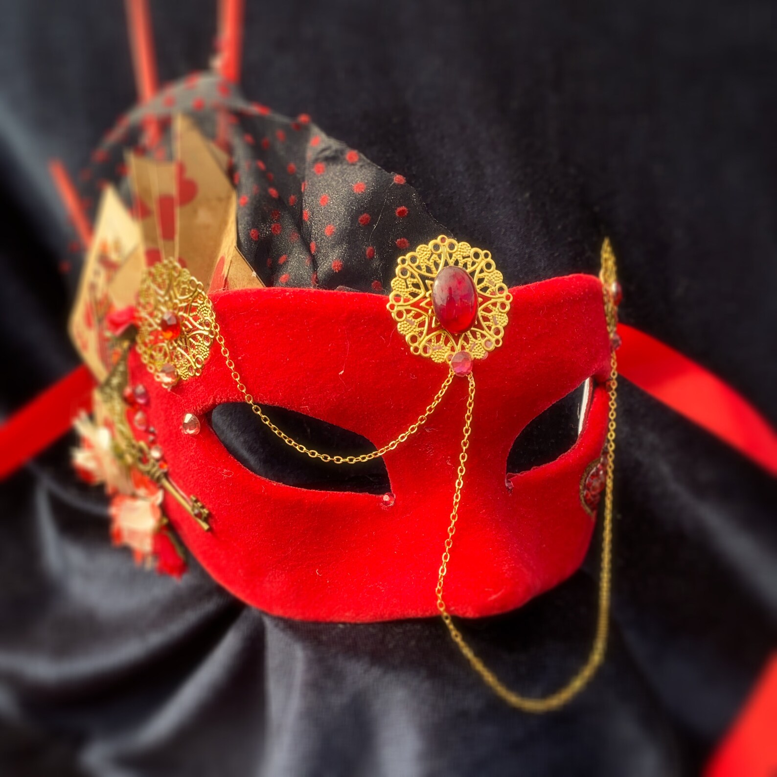 QUEEN OF HEARTS Steampunk, Mask, Gothic, Vampire, Halloween, Mask ...