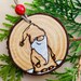 Santa Wooden Tree Decoration, Original Pyrography Design, Natural Wood ...