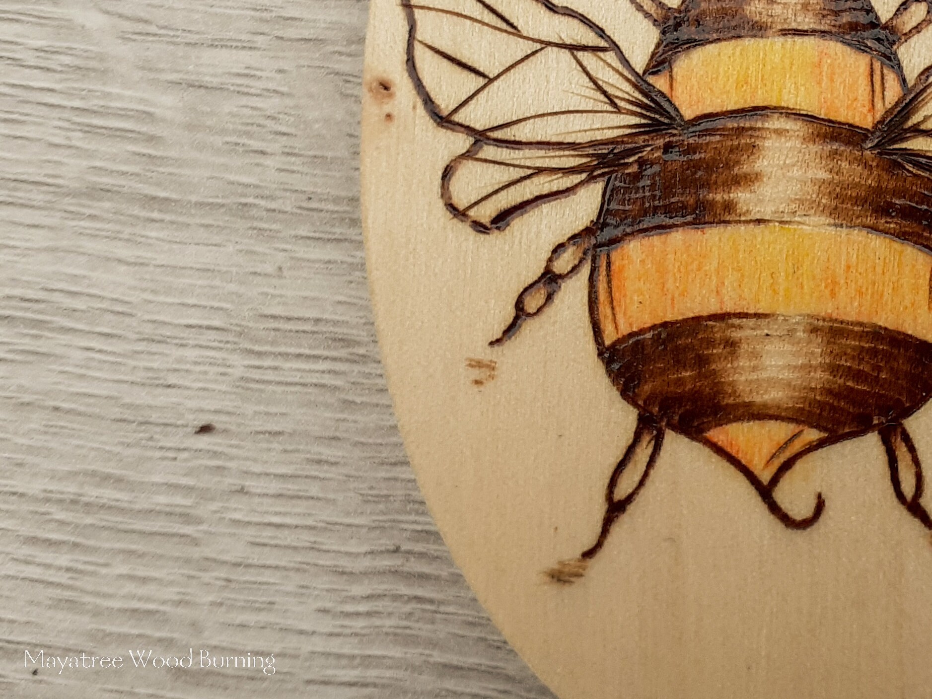 Bumble Bee Pyrography Key Ring Wood Burned Key Chain - Etsy UK