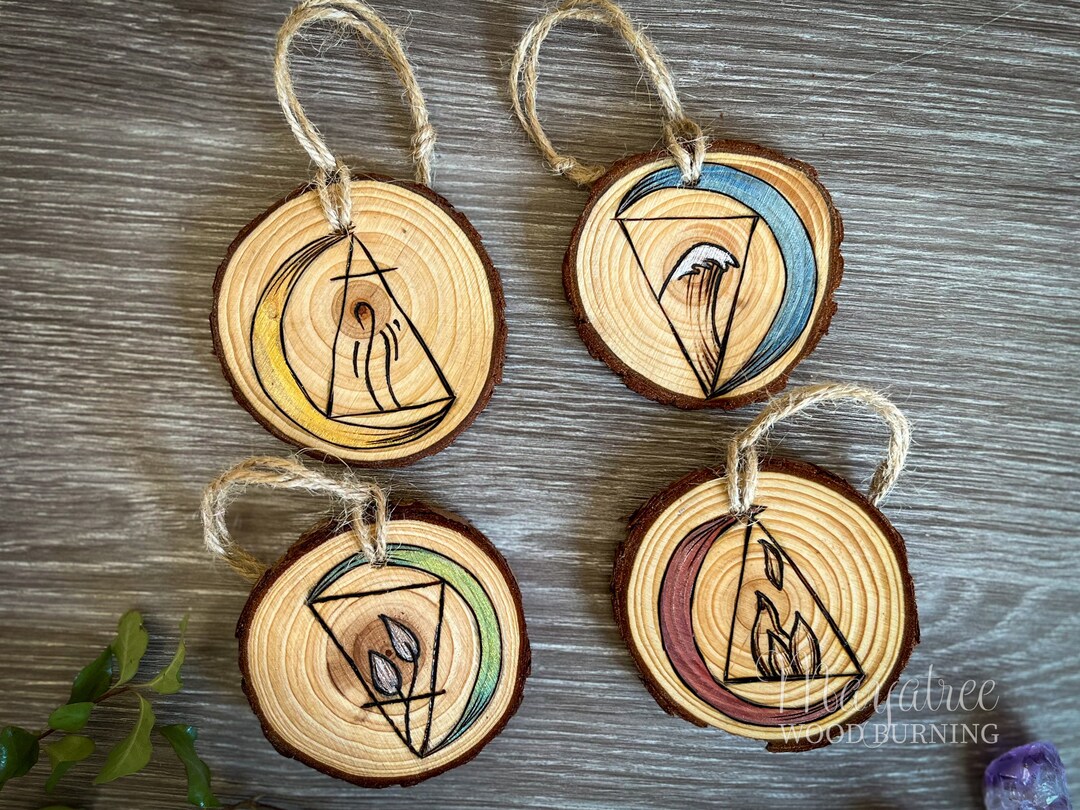 Altar Tiles, Hand Burned Elemental Symbols, Original Air, Wind, Water ...