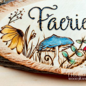 Faeries Welcome Wooden Sign, Fairy Garden Pyrography Decor, Faeries and ...