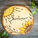 Summer Wooden Sign. Personalised Seasonal Home Decor. Sunflower and ...