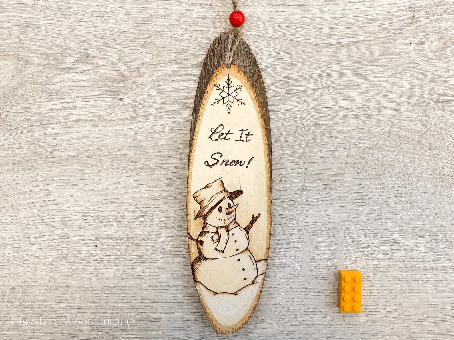 Pyrography Snowman Christmas Decoration Festive Wood Burned | Etsy