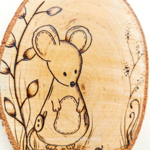 Original Mouse & Ladybird Pyrography Wall Art Rustic Home - Etsy
