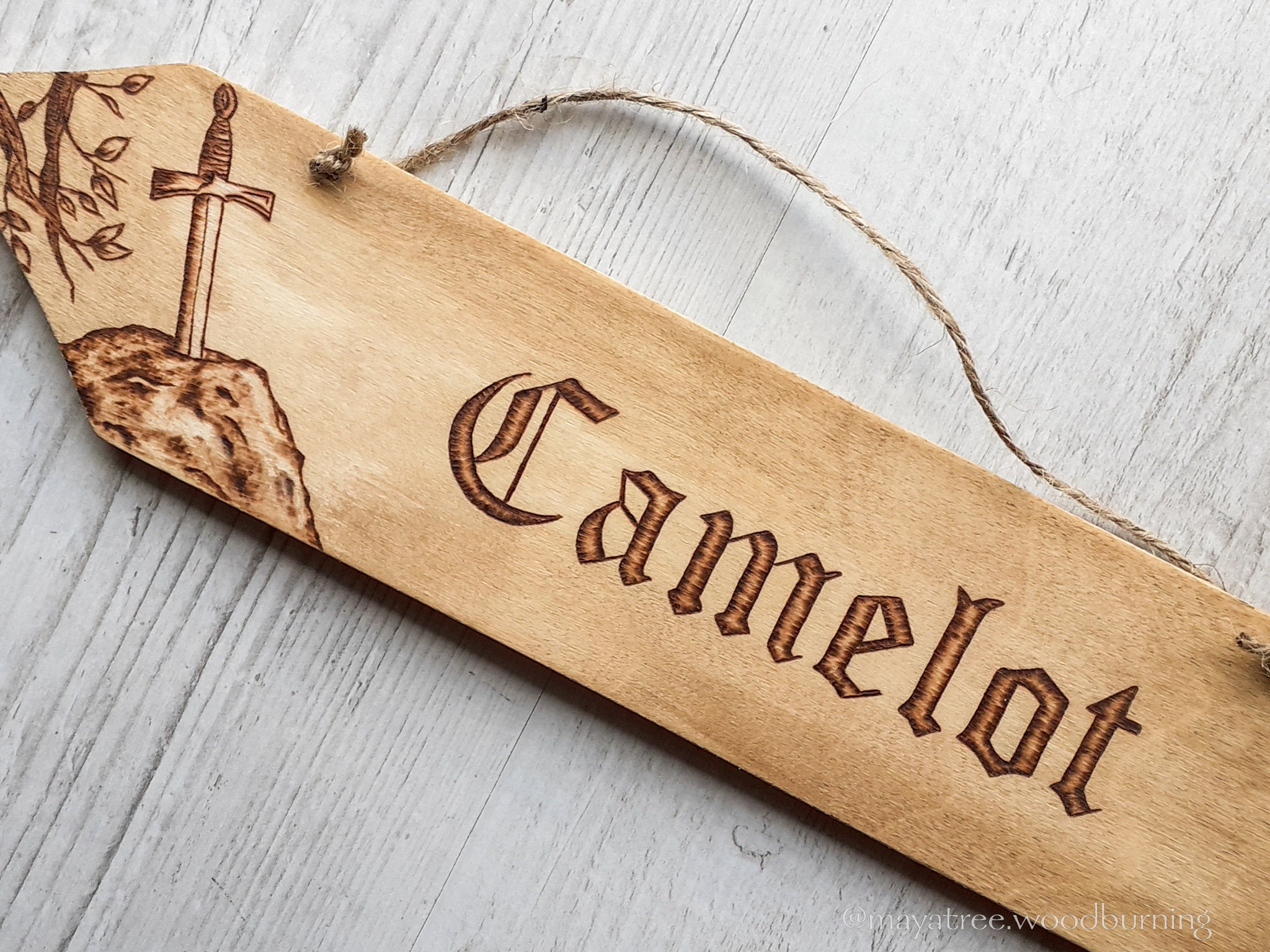 Camelot Wood Arrow Sign, Medieval Themed Wedding, Child's Sword in the ...