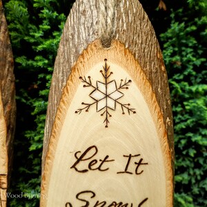 Pyrography Snowman Christmas Decoration, Festive Wood Burned Hanging ...
