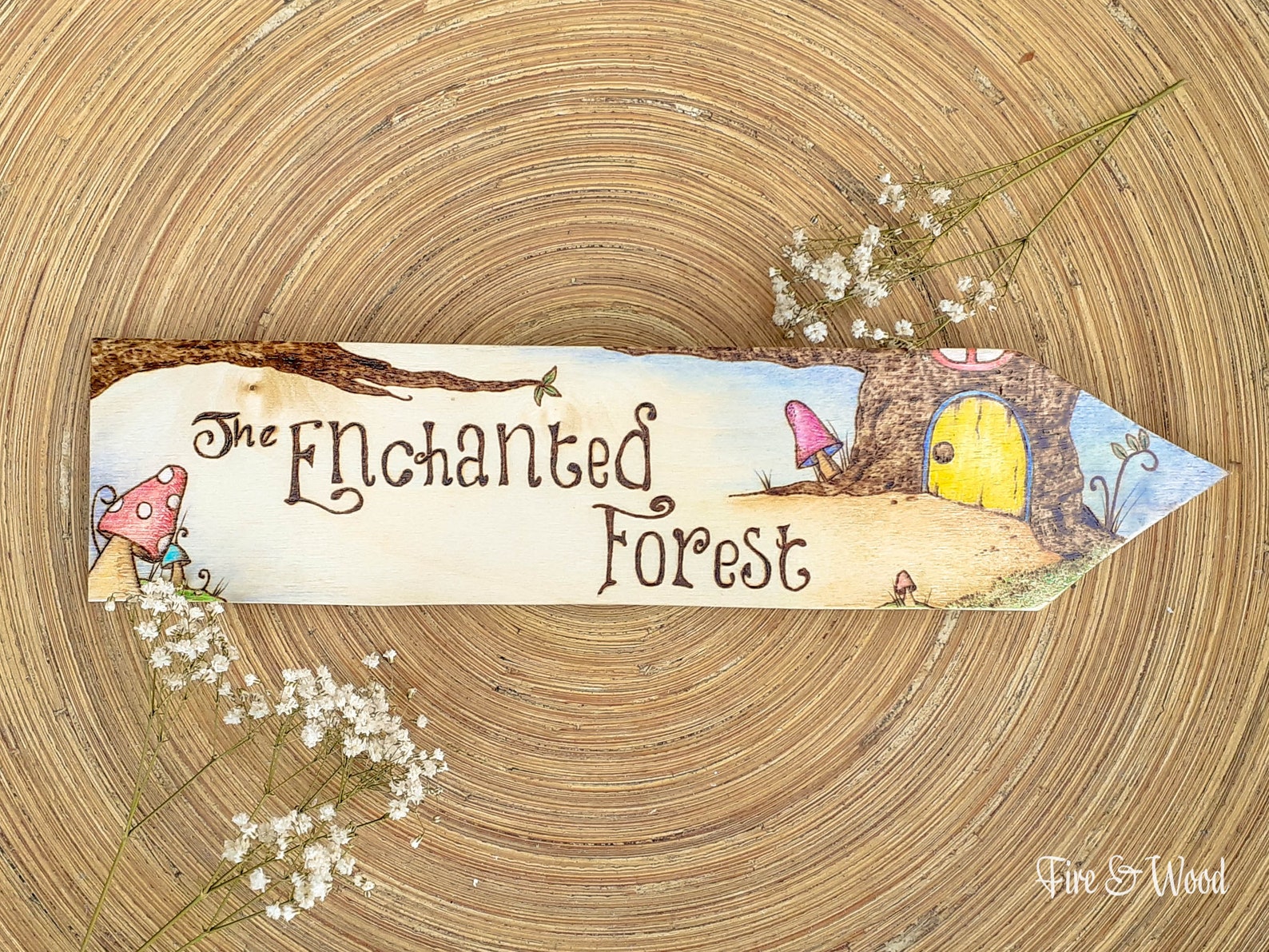 Enchanted Forest Wood Arrow Sign Handmade Baby Shower Gift | Etsy