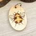 Bumble Bee Pyrography Key Ring, Wood Burned Key Chain, Handmade Honey ...