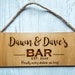 Personalised Rustic Bar Sign, Wooden Beer Garden Sign, Woodburned ...