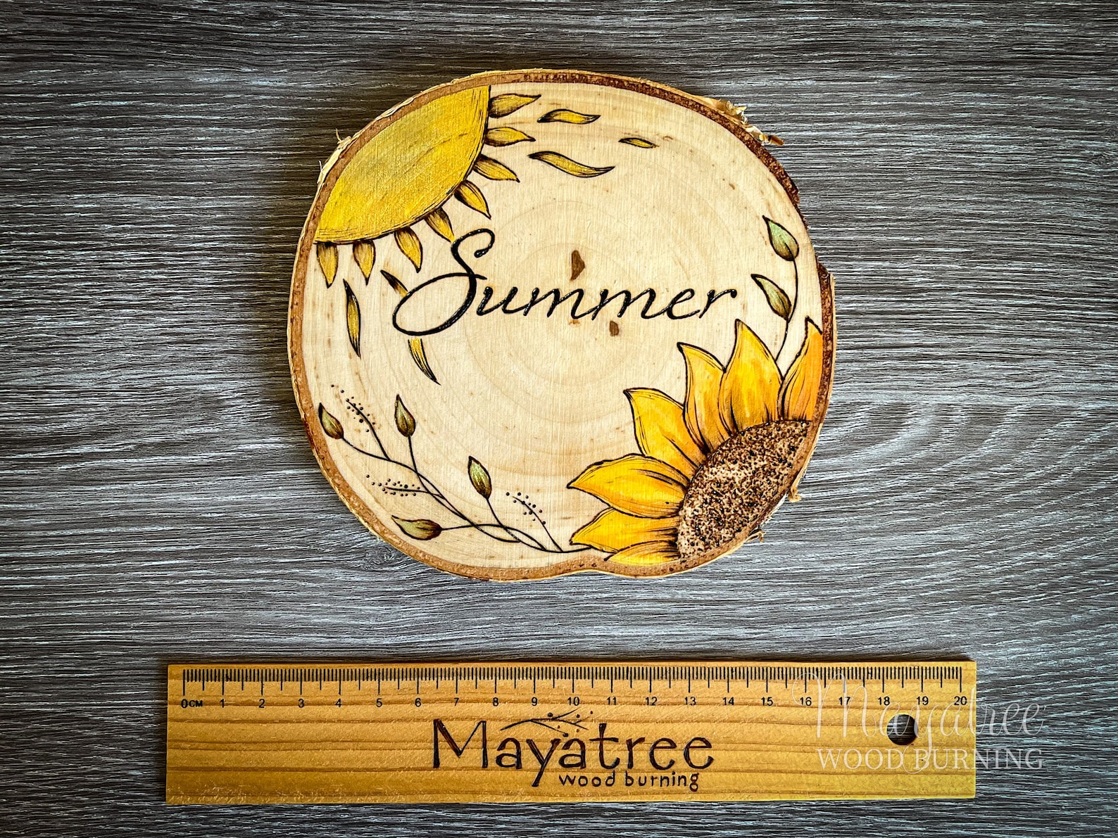 Summer Wooden Sign. Personalised Seasonal Home Decor. Sunflower and ...