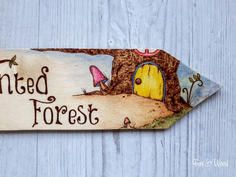 Enchanted Forest Wood Arrow Sign Handmade Baby Shower Gift | Etsy