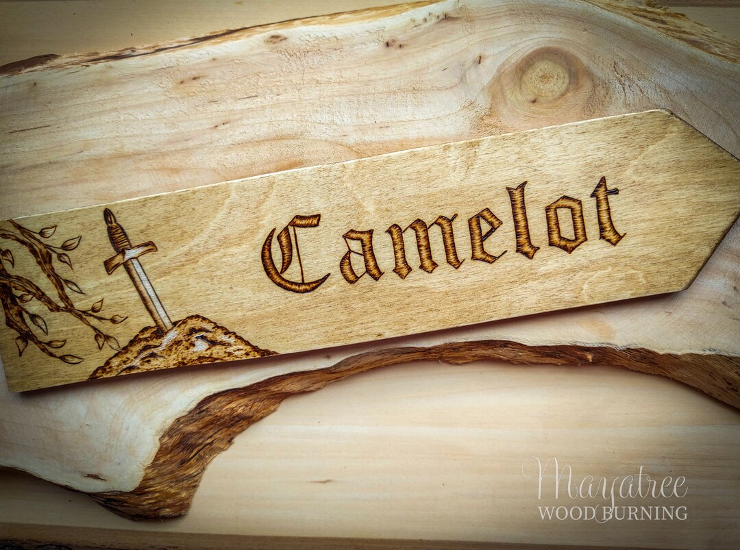 Camelot Wood Arrow Sign, Medieval Themed Wedding, Child's Sword in the ...